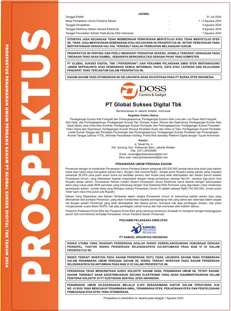 Prospectus - PT. Global Sukses Digital Tbk
